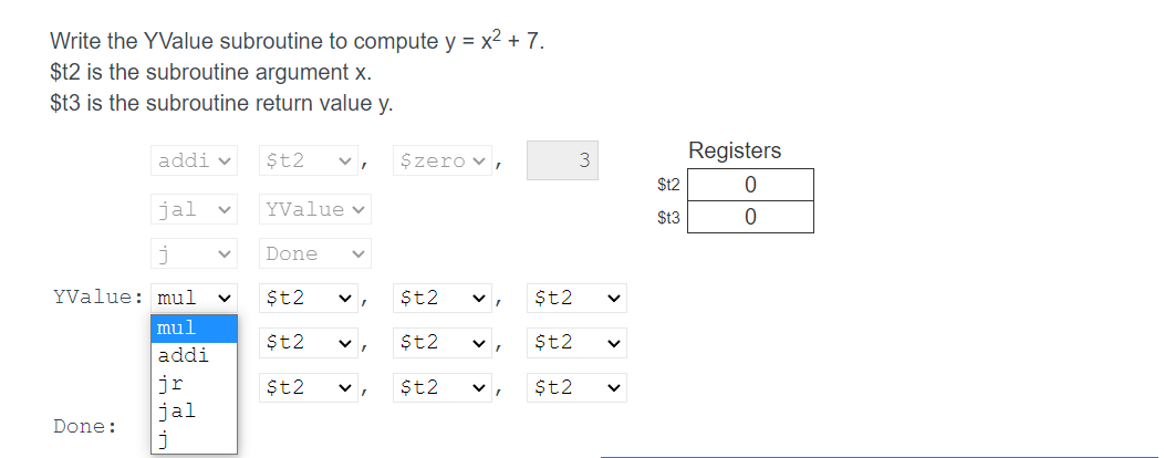 Solved Write The Yvalue Subroutine To Compute Y X2 7