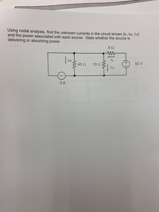 Solved Using nodal analysis, find the unknown currents in | Chegg.com