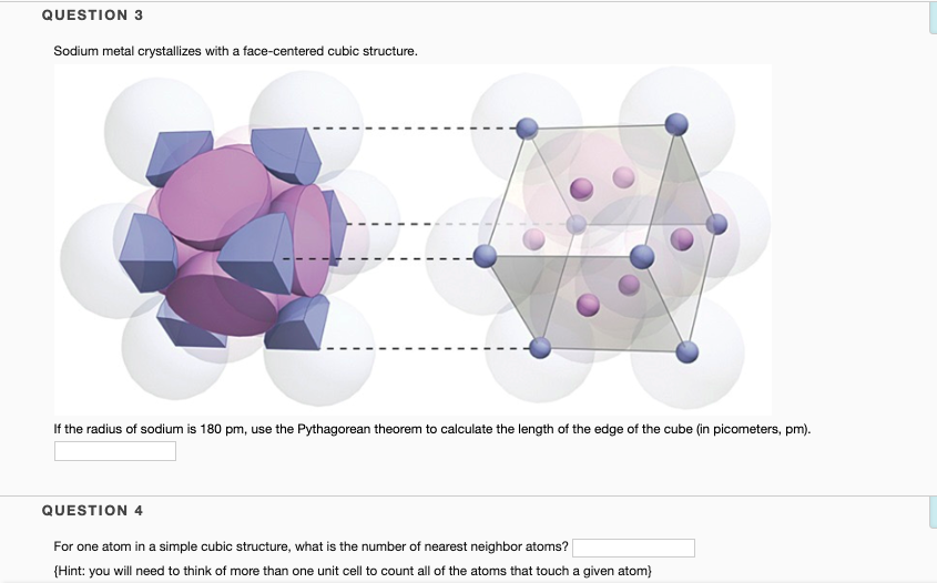 Solved QUESTION 3 Sodium metal crystallizes with a | Chegg.com