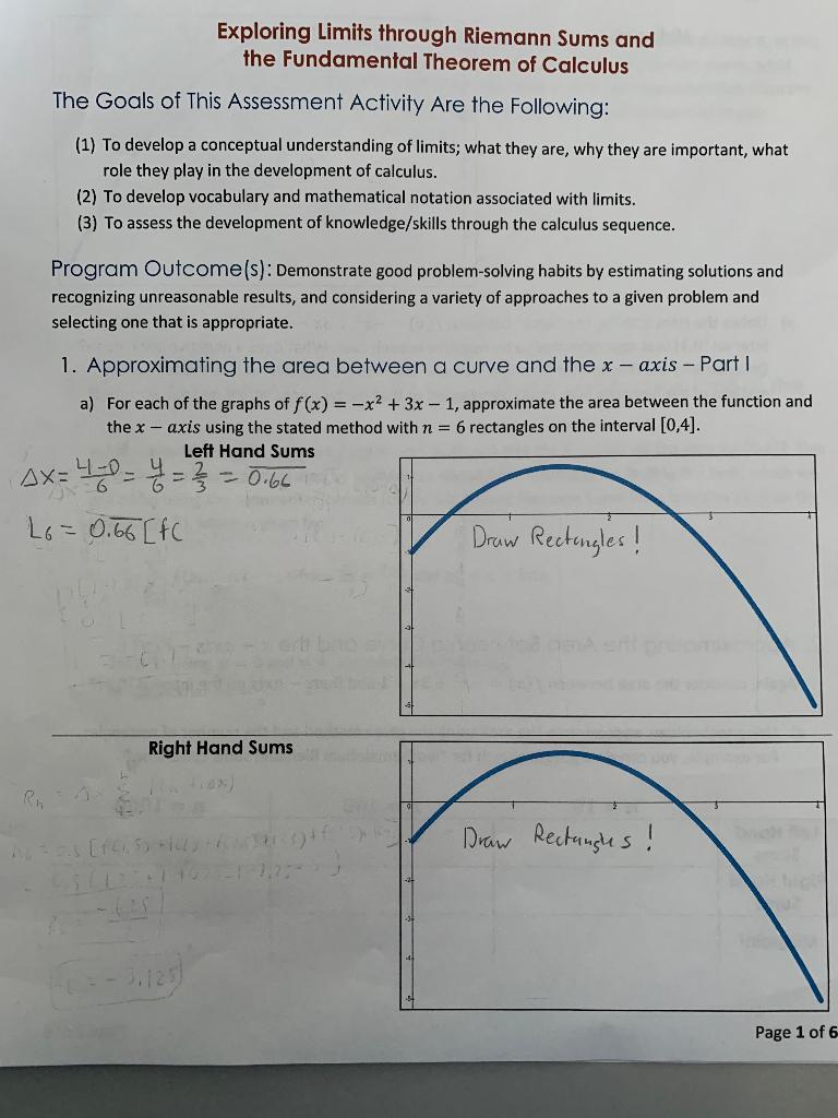 Solved Exploring Limits through Riemann Sums and the | Chegg.com