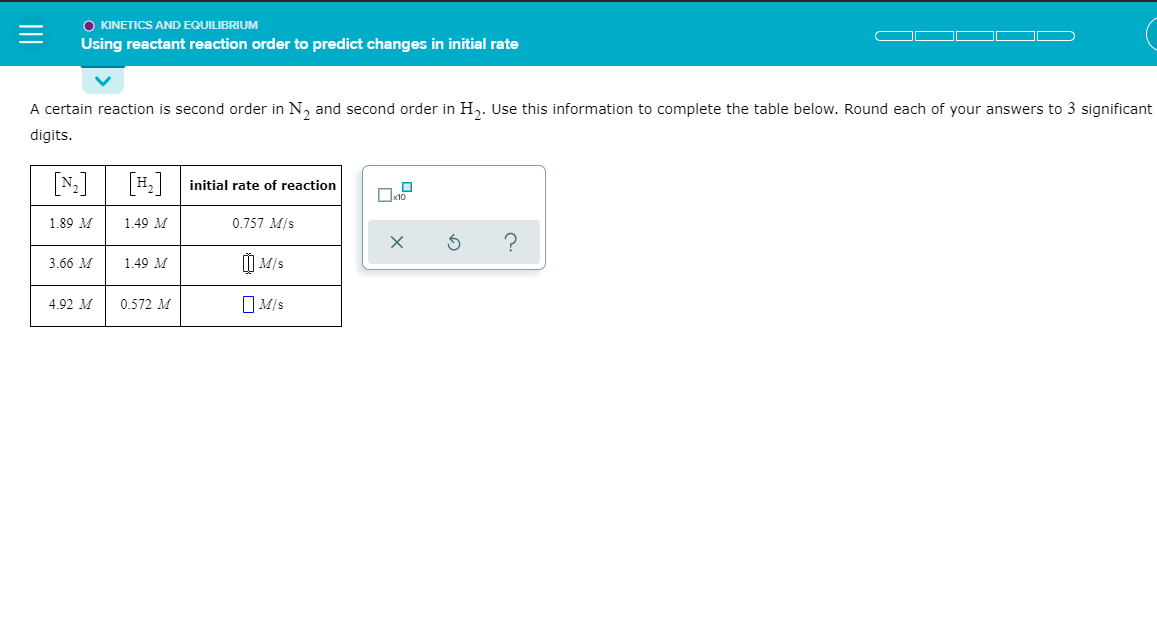 Solved O KINETICS AND EQUILIBRIUM Using reactant reaction | Chegg.com
