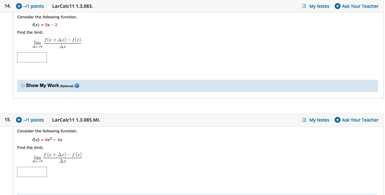 Solved LarCalc11 1.3.083 My Notes 14. -/1 points Ask Your | Chegg.com Solved LarCalc11 1.3.083 My Notes 14. -/1 points Ask Your | Chegg.com