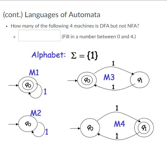 Solved (cont.) Languages of Automata - How many of the | Chegg.com