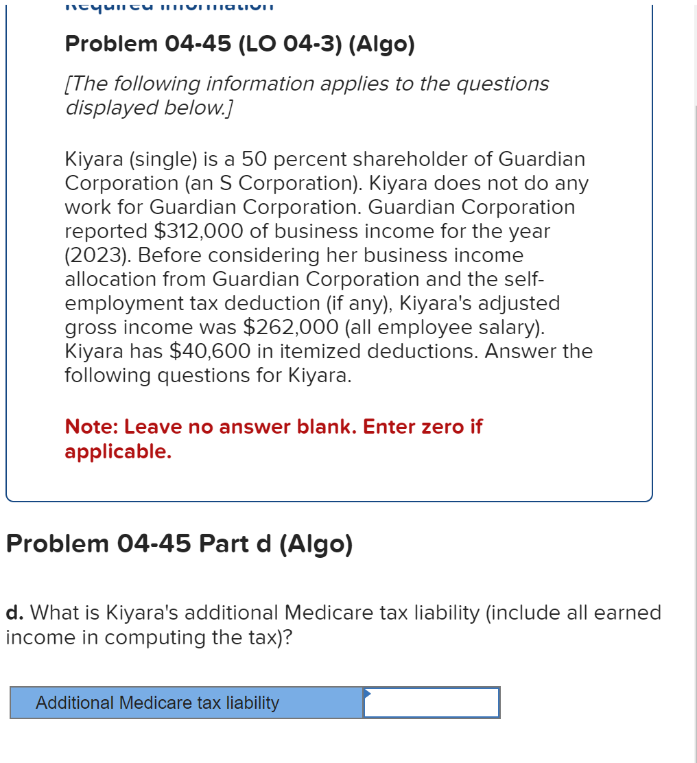 Solved Problem 04-45 (LO 04-3) (Algo) [The following | Chegg.com