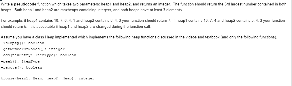 Solved Write A Pseudocode Function Which Takes Two
