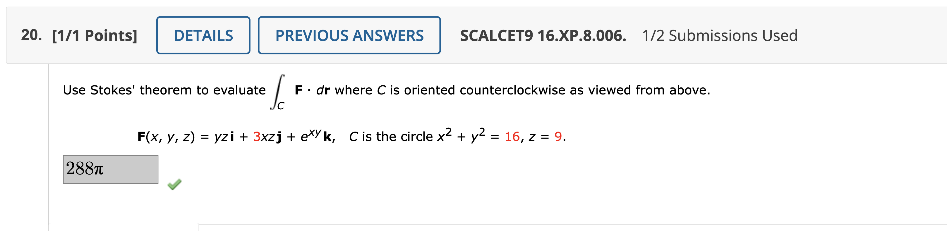 Solved I know the answer is 288pi, but could you please | Chegg.com