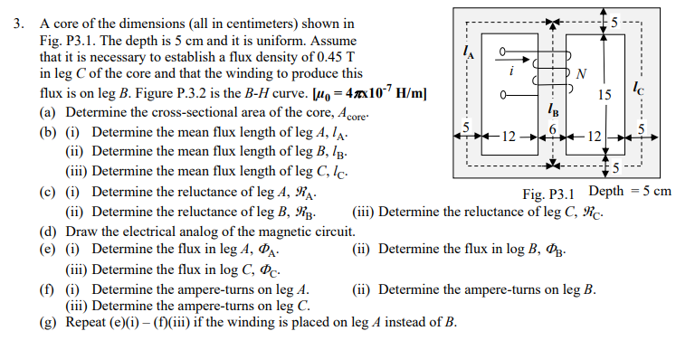 Solved 3. A core of the dimensions (all in centimeters) | Chegg.com