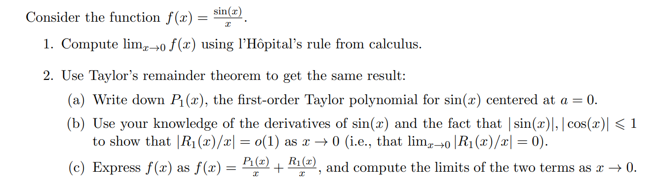 Solved Consider the function f(x)=xsin(x). 1. Compute | Chegg.com