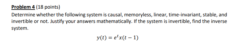 Solved Problem 4 (18 points) Determine whether the following | Chegg.com