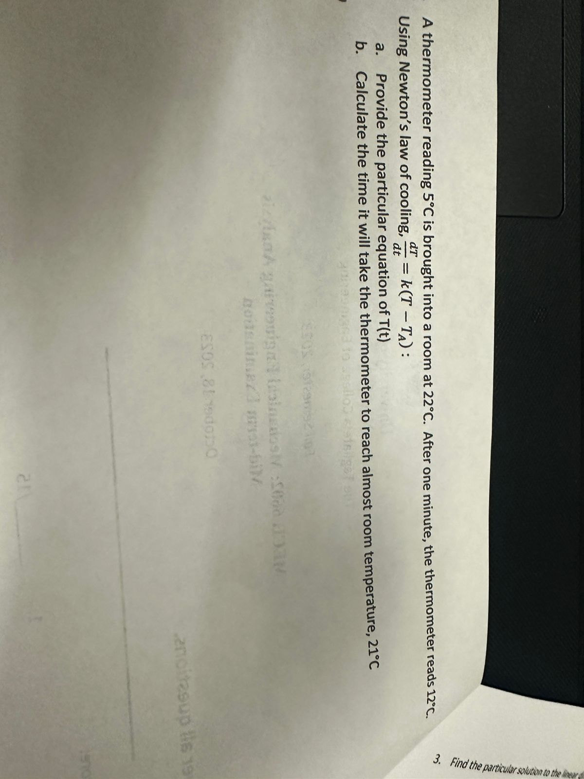 Solved 3. Find the particular solution to the | Chegg.com