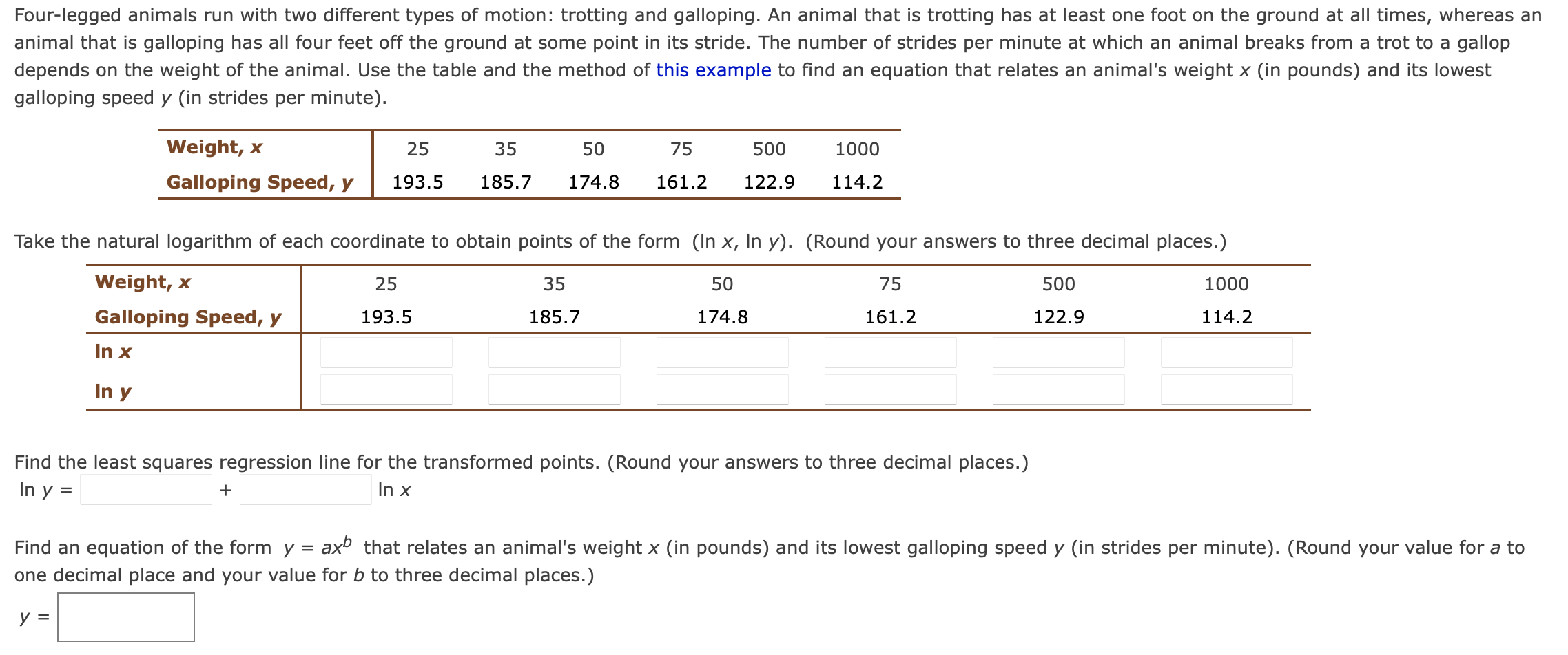 Solved Four-legged animals run with two different types of | Chegg.com