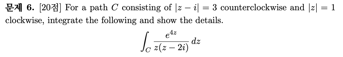 Solved For a path C ﻿consisting of |z-i|=3 ﻿counterclockwise | Chegg.com