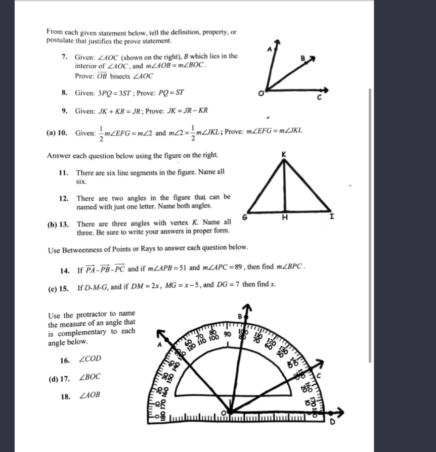 Solved From each given statement below, tell the definition, | Chegg.com