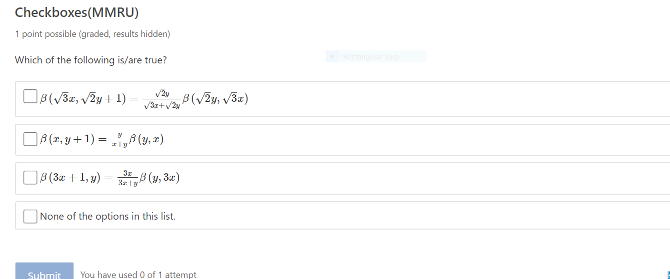 Solved Checkboxes(MMRU) 1 point possible (graded, results | Chegg.com
