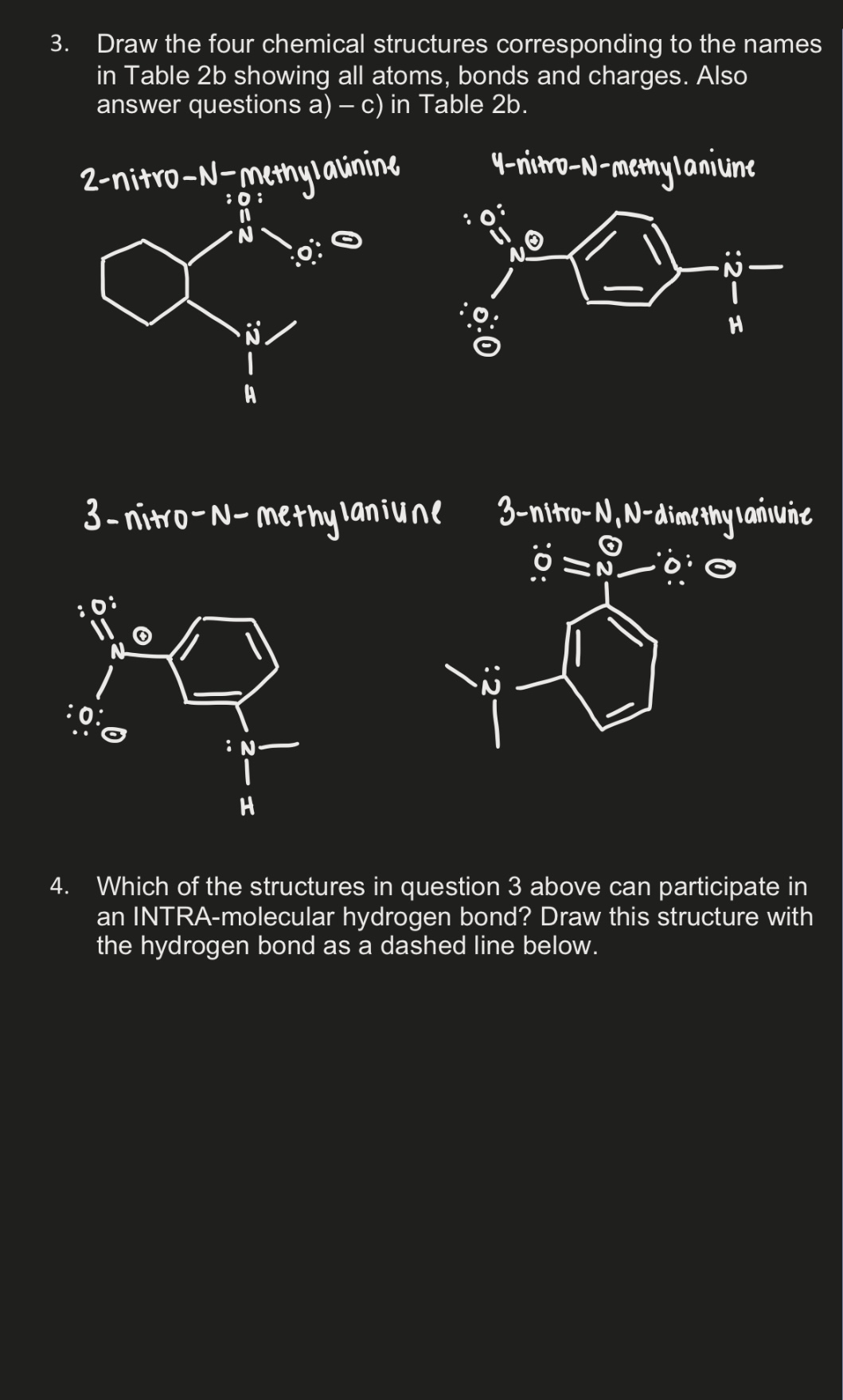 Solved 3. Draw the four chemical structures corresponding to | Chegg.com