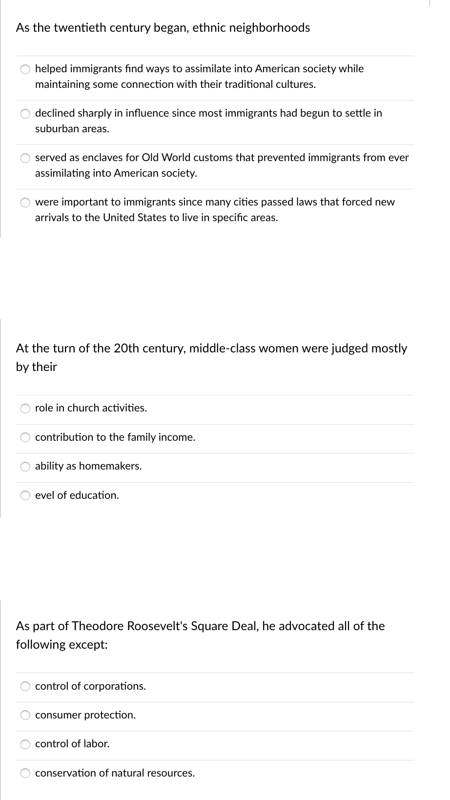 As the twentieth century began, ethnic neighborhoods | Chegg.com