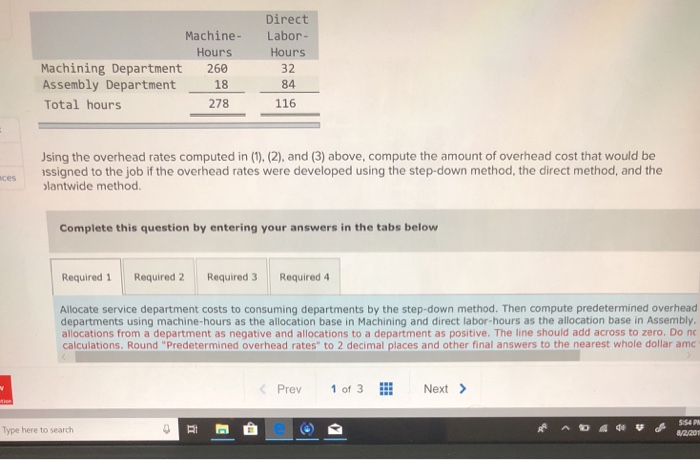 Solved 10 Check my work Problem 4B-6 Step-Down Method versus | Chegg.com