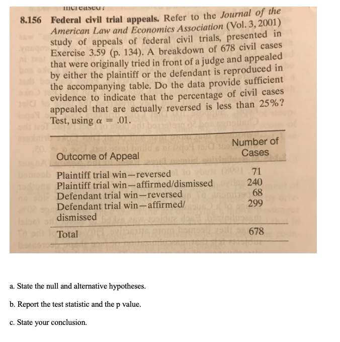 8.156 MICI Cascus Federal civil trial appeals. Refer | Chegg.com