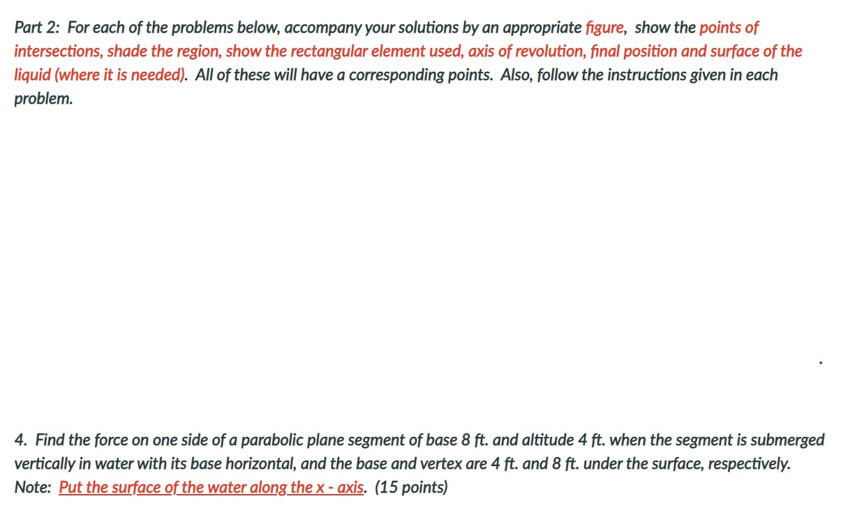 Solved Part 2: For each of the problems below, accompany | Chegg.com