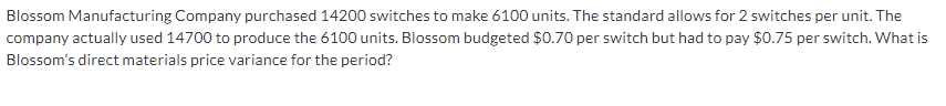 Solved Blossom Manufacturing Company purchased 14200 | Chegg.com