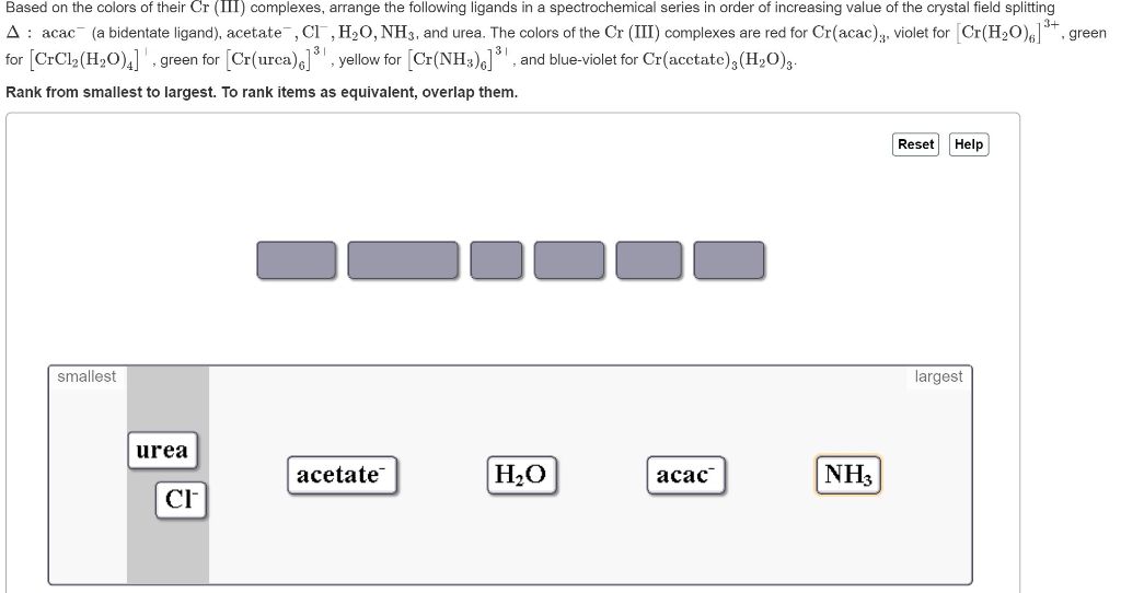 Solved Based on the colors of their Cr (III) complexes, | Chegg.com
