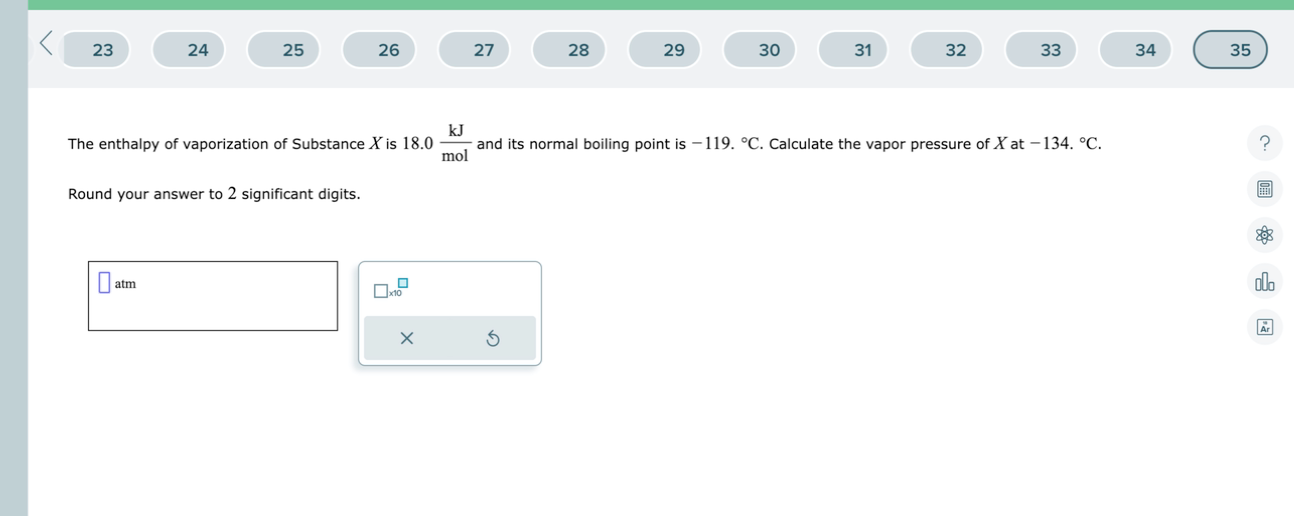 Solved The enthalpy of vaporization of Substance X is | Chegg.com