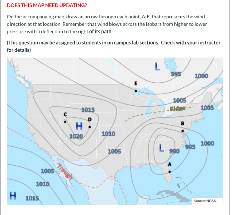 Solved Find city A on the map above. Inspect the pressure | Chegg.com