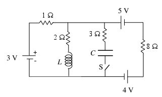 Solved With switch S open for a long time, find the current | Chegg.com