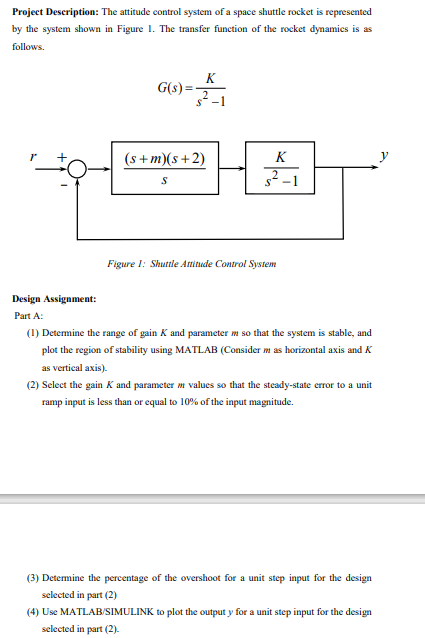 Solved Project Description: The attitude control system of a | Chegg.com