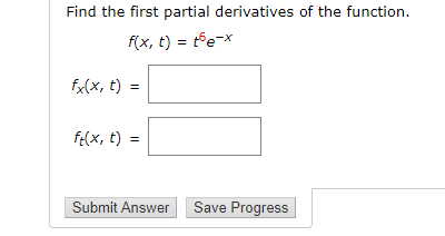 Solved Find the first partial derivatives of the | Chegg.com