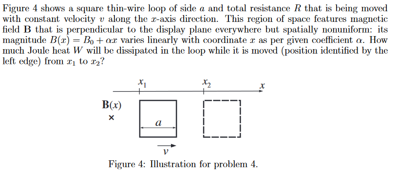 Solved Figure 4 shows a square thin-wire loop of side a and | Chegg.com