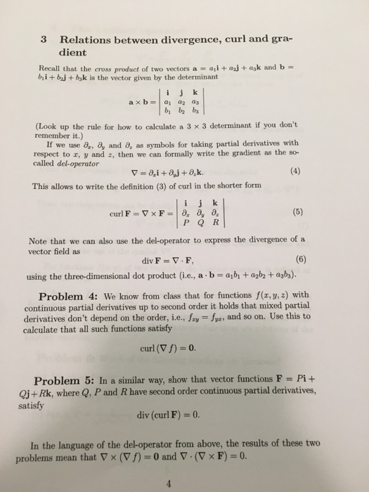 Solved Relations between divergence, curl and gra- dient 3 | Chegg.com