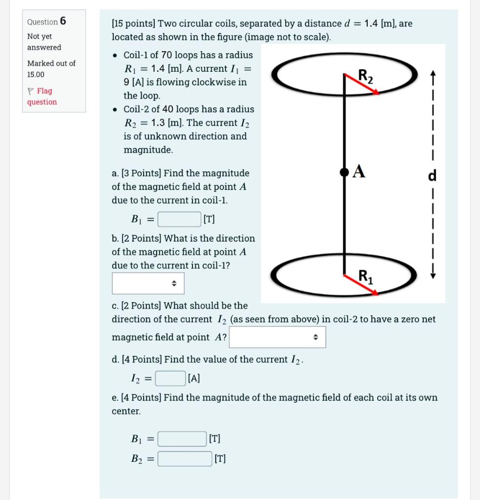 Solved [15 points] Two circular coils, separated by a | Chegg.com