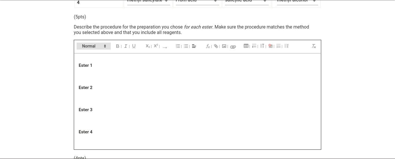 Report Table E.1: Synthesis of Esters Table view List | Chegg.com