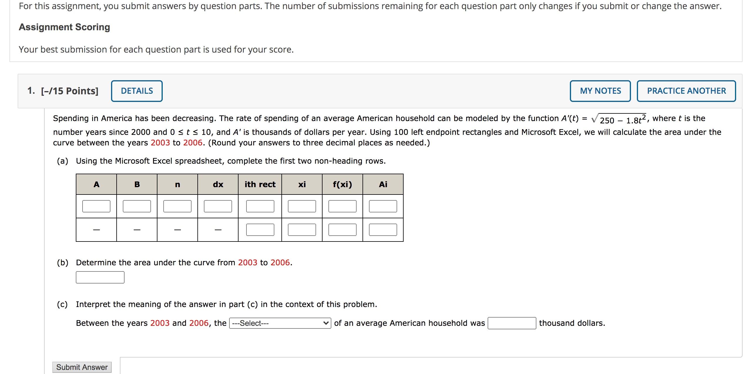 For this assignment, you submit answers by question | Chegg.com