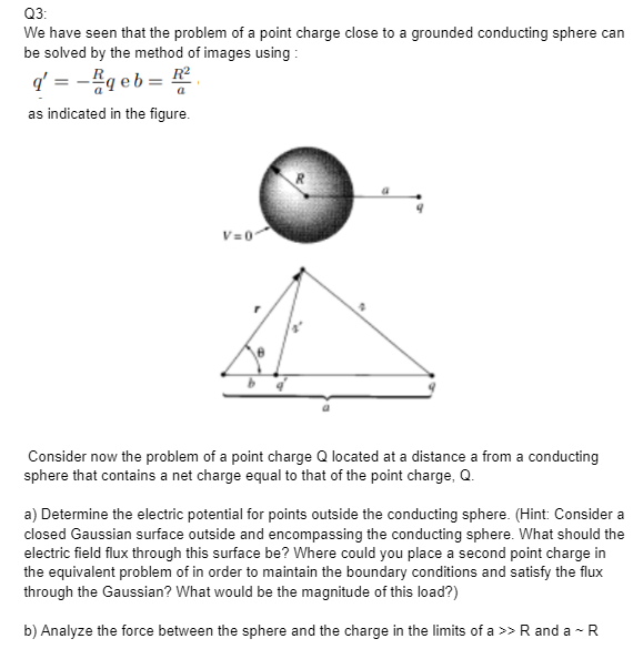 Solved Q3: We have seen that the problem of a point charge | Chegg.com