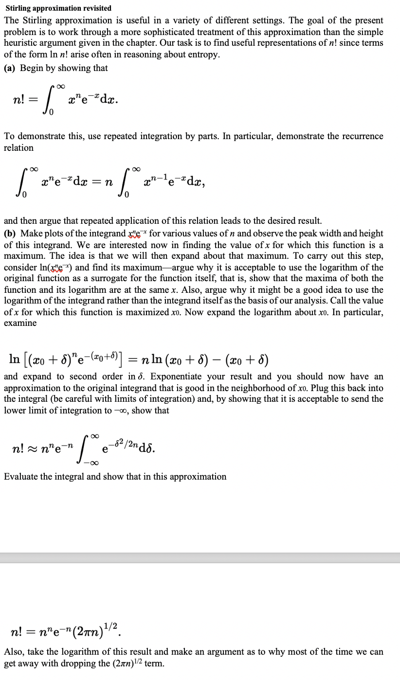 Stirling Approximation Revisited The Stirling