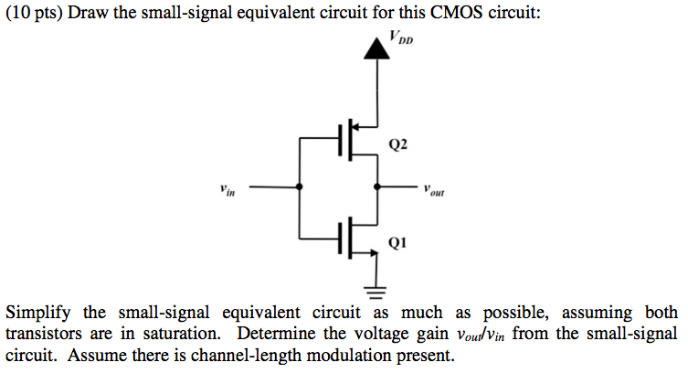 Solved (10 pts) Draw the small-signal equivalent circuit for | Chegg.com