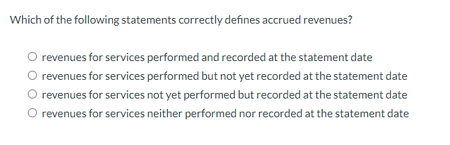 Solved Which of the following statements correctly defines | Chegg.com