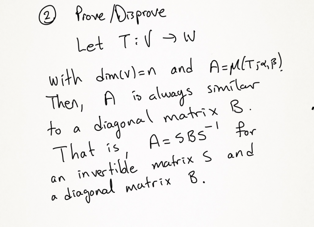 Solved 2 ③ Prove Disprove Let Ti V W with dim(v)=n and | Chegg.com Solved 2 ③ Prove Disprove Let Ti V W with dim(v)=n and | Chegg.com