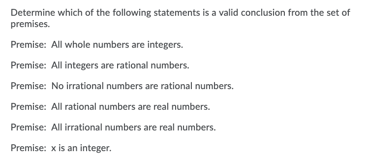 Solved Determine which of the following statements is a | Chegg.com