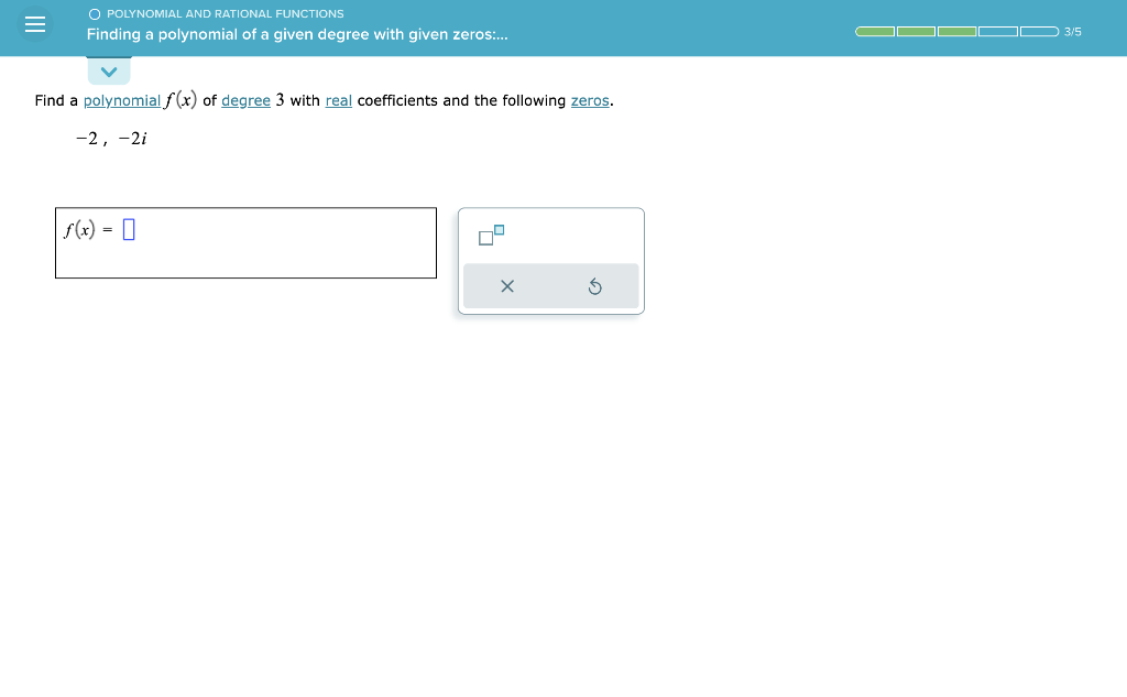 Solved POLYNOMIAL AND RATIONAL FUNCTIONS Finding a | Chegg.com