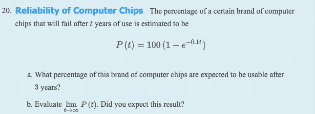 Solved 20. Reliability of Computer Chips The percentage of a | Chegg.com