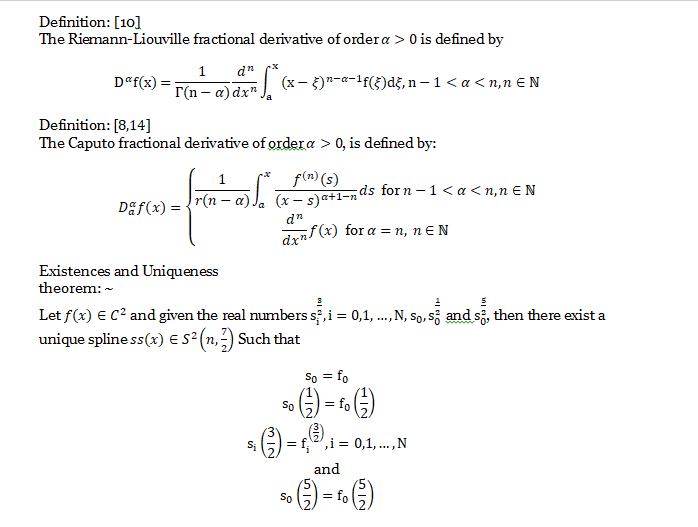 Solved Definition [10] The Riemann Liouville Fractional