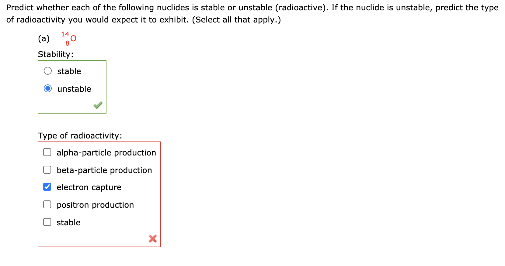 Solved Predict whether each of the following nuclides is | Chegg.com