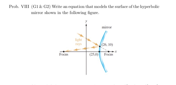 Solved Prob. VIII (G1& G2) Write an equation that models the | Chegg.com