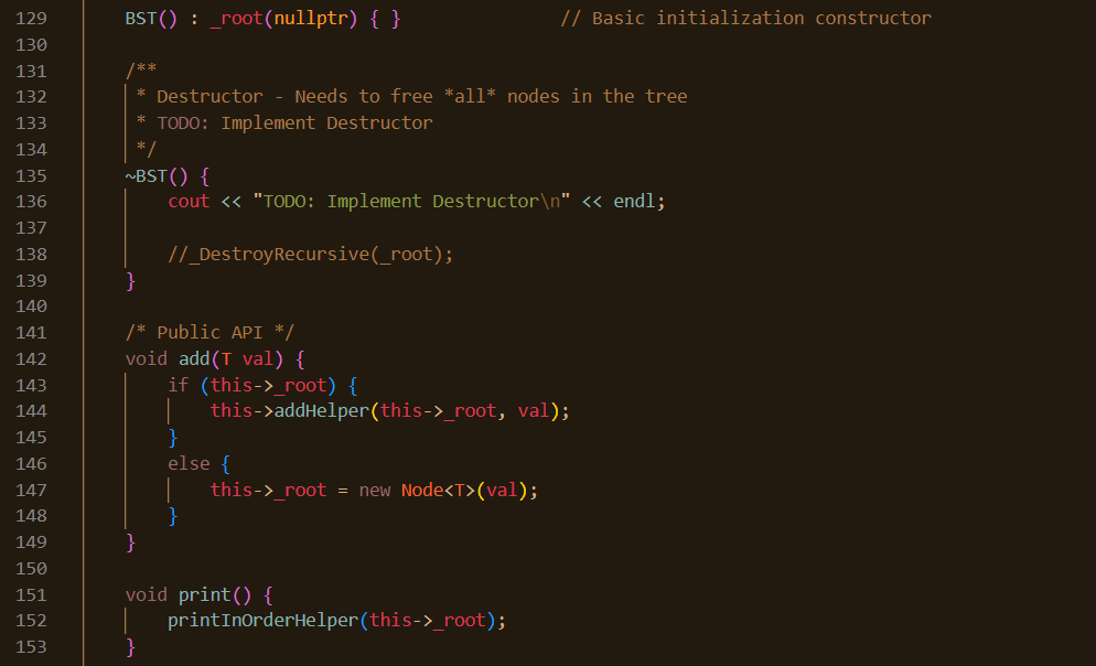 Solved I Need To Implement Four Functions Into This Bst In 