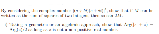 Solved By considering the complex number [(a+bi)(c + di)]?, | Chegg.com