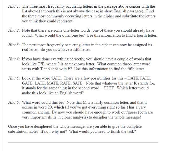 Solved Activity: Deciphering a substitution cipher We are | Chegg.com