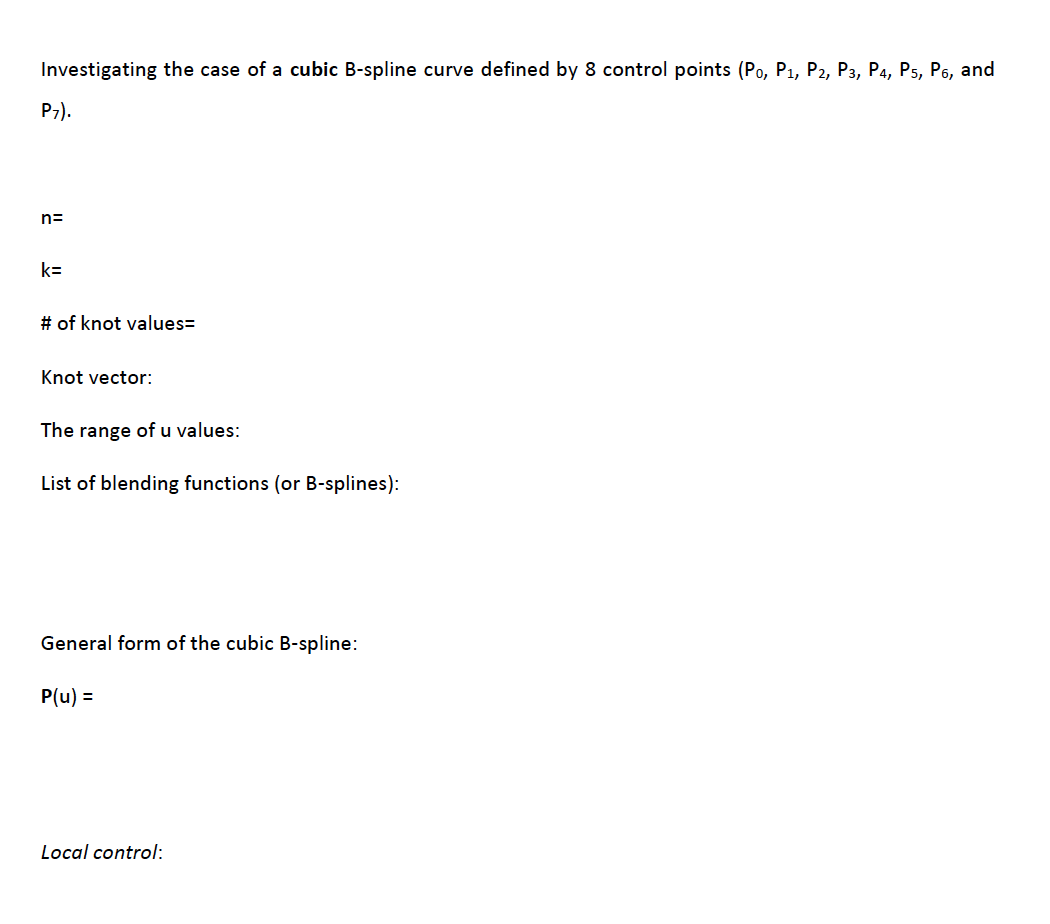 Solved Investigating the case of a cubic B-spline curve | Chegg.com